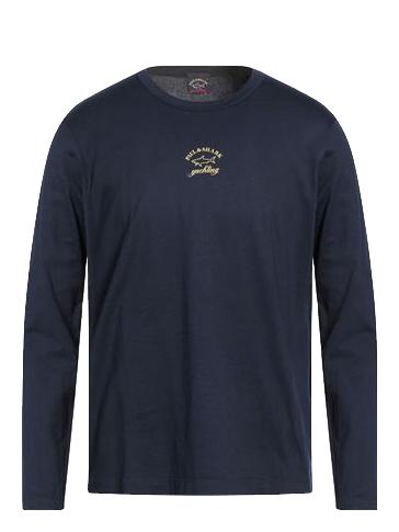PAUL & SHARK man t-shirt midnight blue size xl cotton